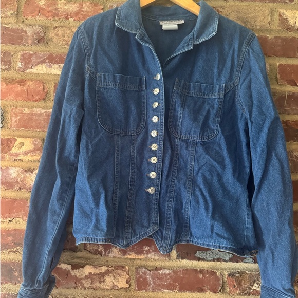 Tops | Vintage Denim Western Wear Buttonup Form Fitting | Poshmark